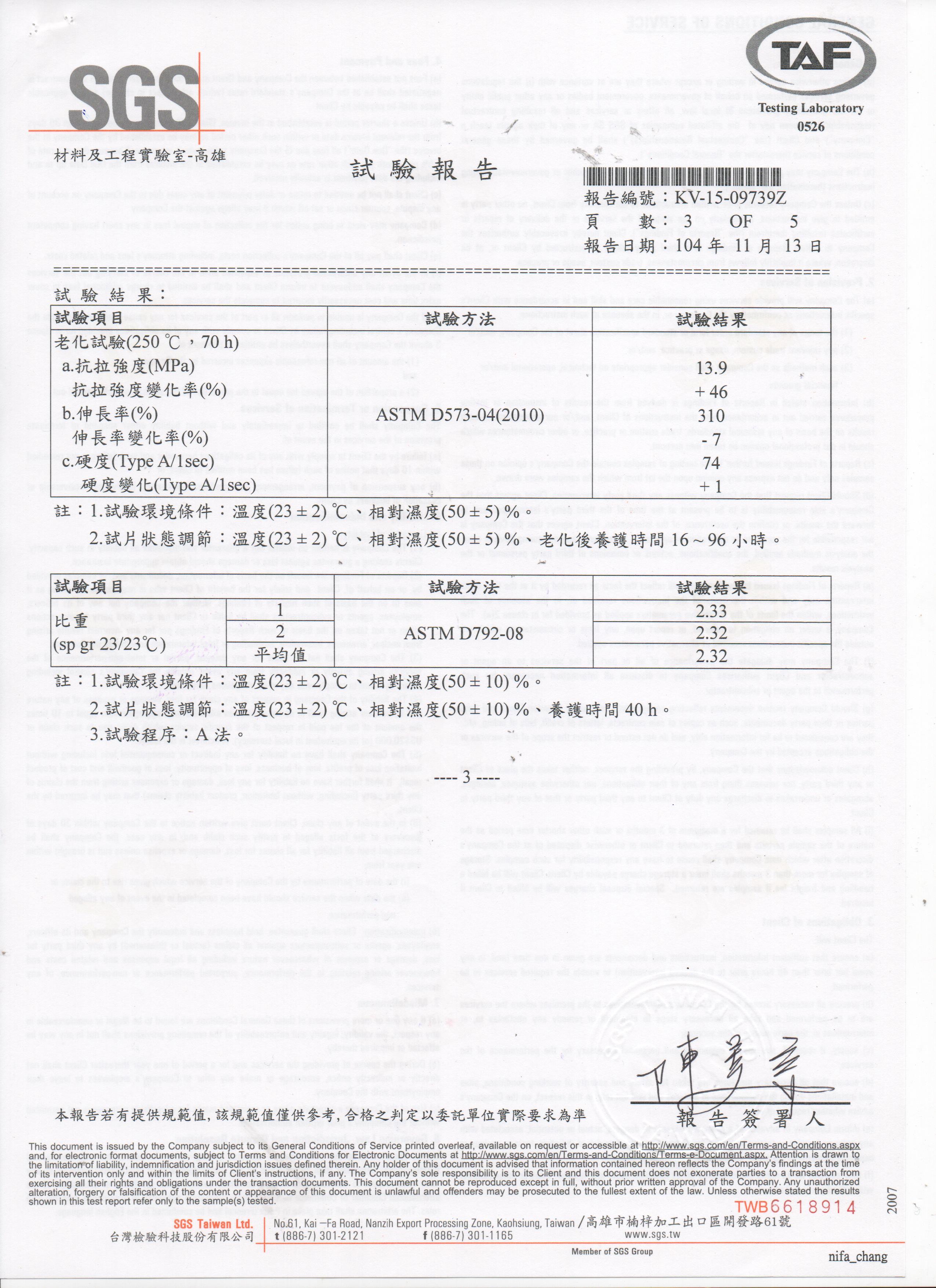 SGS Report - MING-LII TECHNOLOGY CO., LTD.